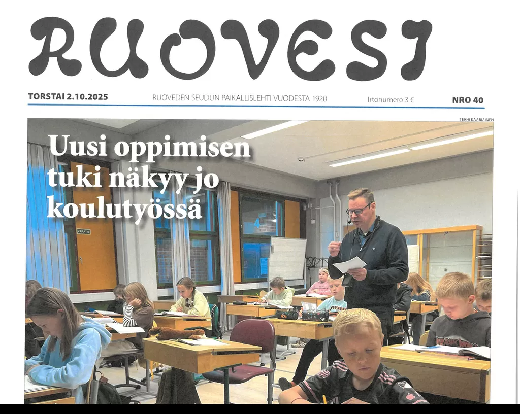 Ruovesi-lehti ilmestyy vuoden alusta taas keskiviikkoisin - Ruovesi