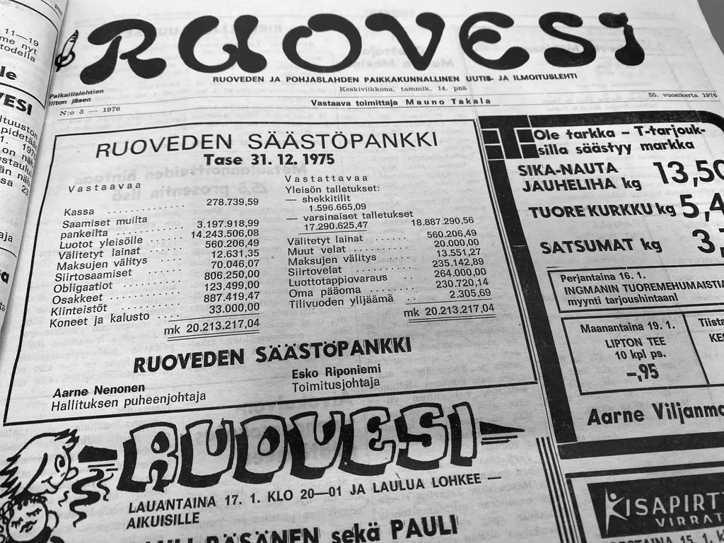 50 vuotta sitten: Matkahuollon baarissa - Ruovesi